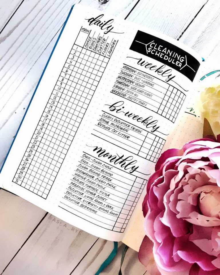 10 Bullet Journal Cleaning Layouts For Anyone Trying To Be Clean